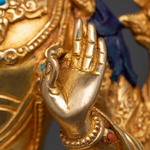 Beautiful Manjushri Wisdom Buddha Holding Flaming Sword | 24K Gold ...