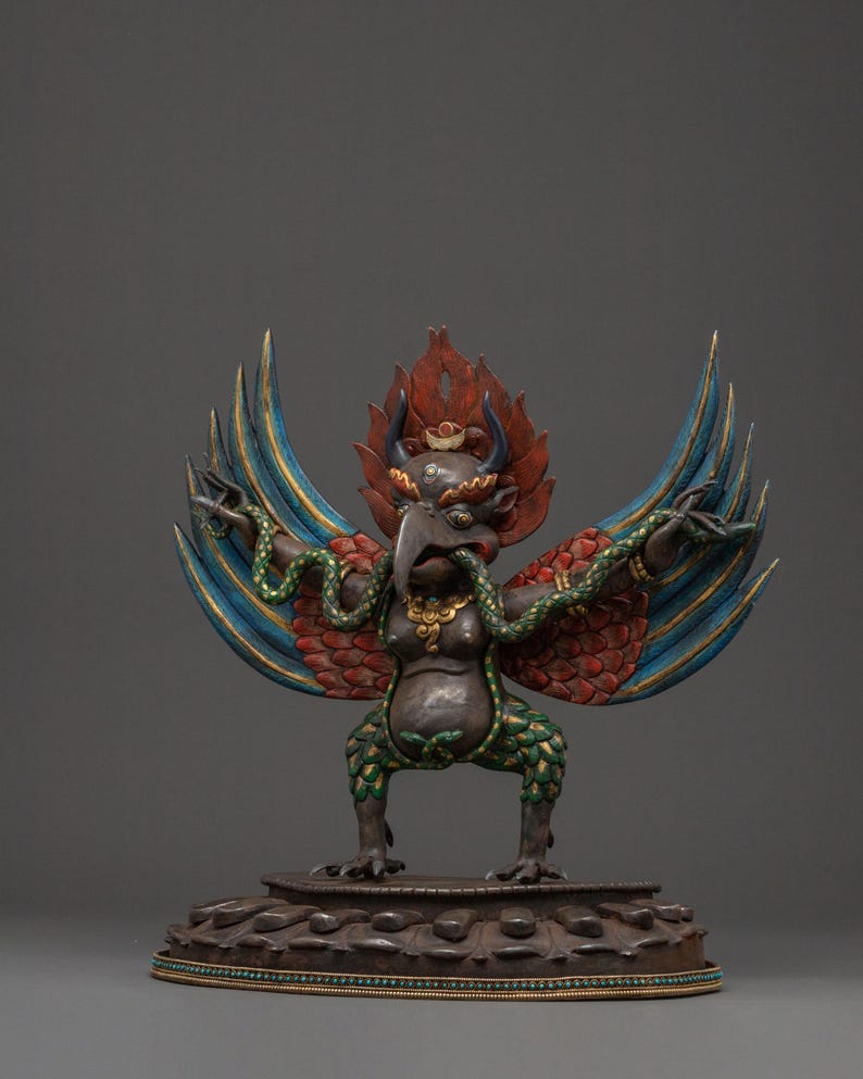Garuda Fierce Protector Statue | Handcrafted Himalayan Sacred Sculpture ...