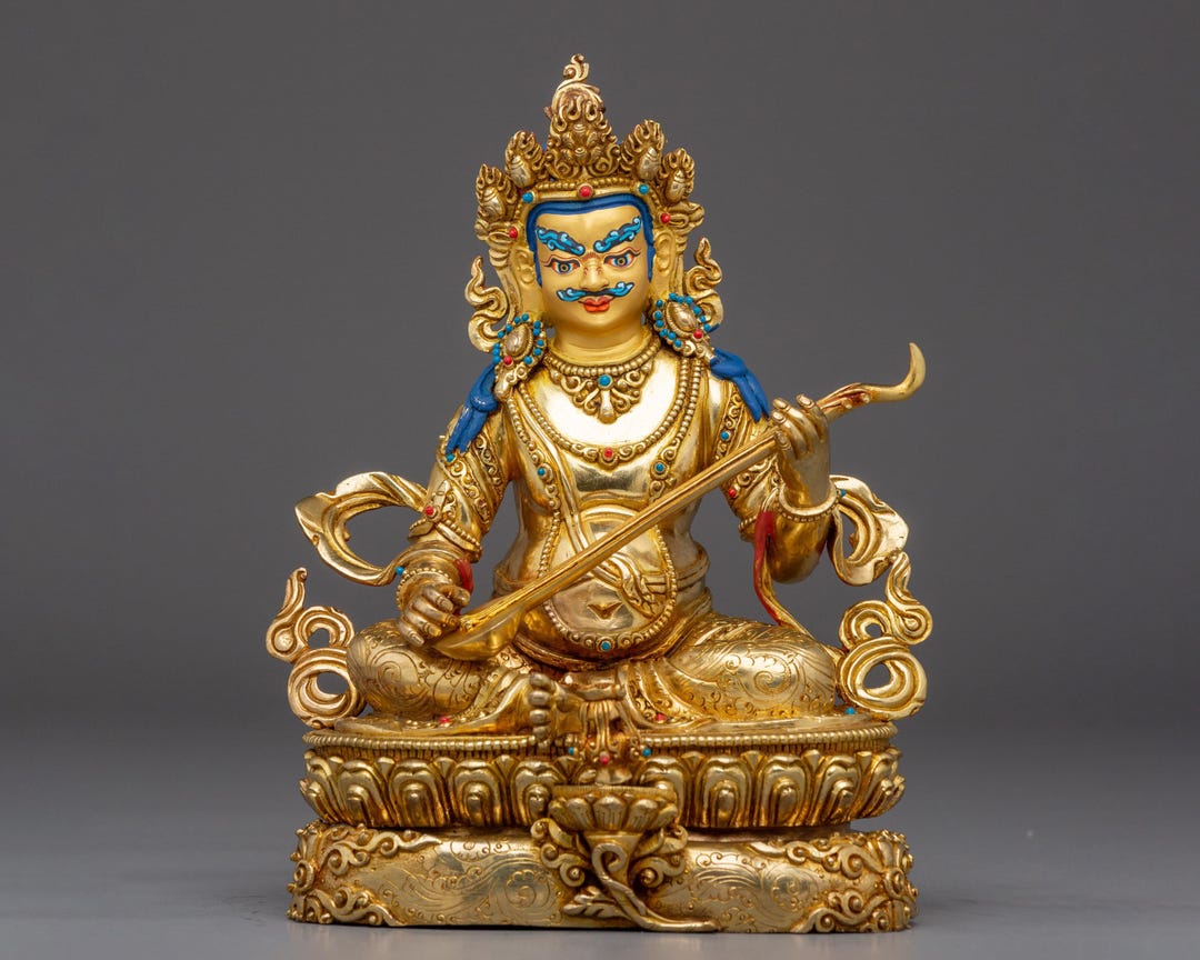 Handmade Golden Dhritarashtra Statue for Altar, Meditation, Harmony ...
