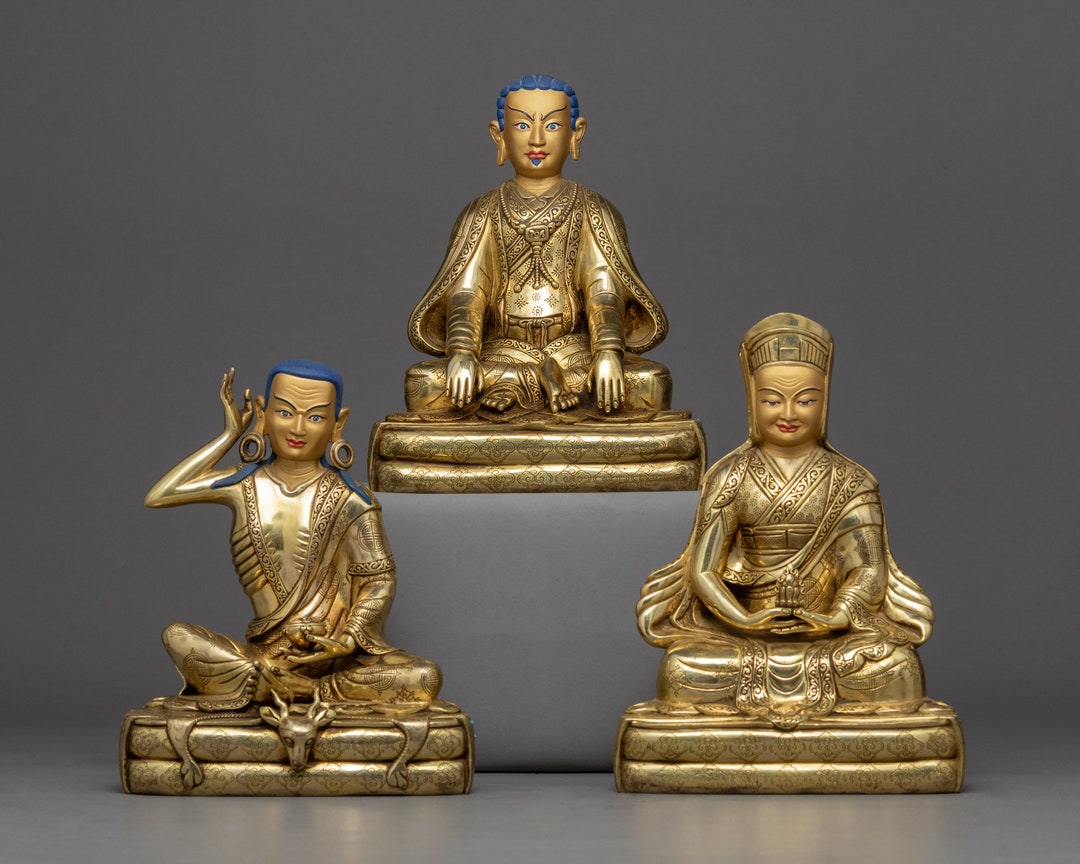 Milarepa | Marpha | Gampopa Statue | Tibetan Kagyu Masters Golden ...