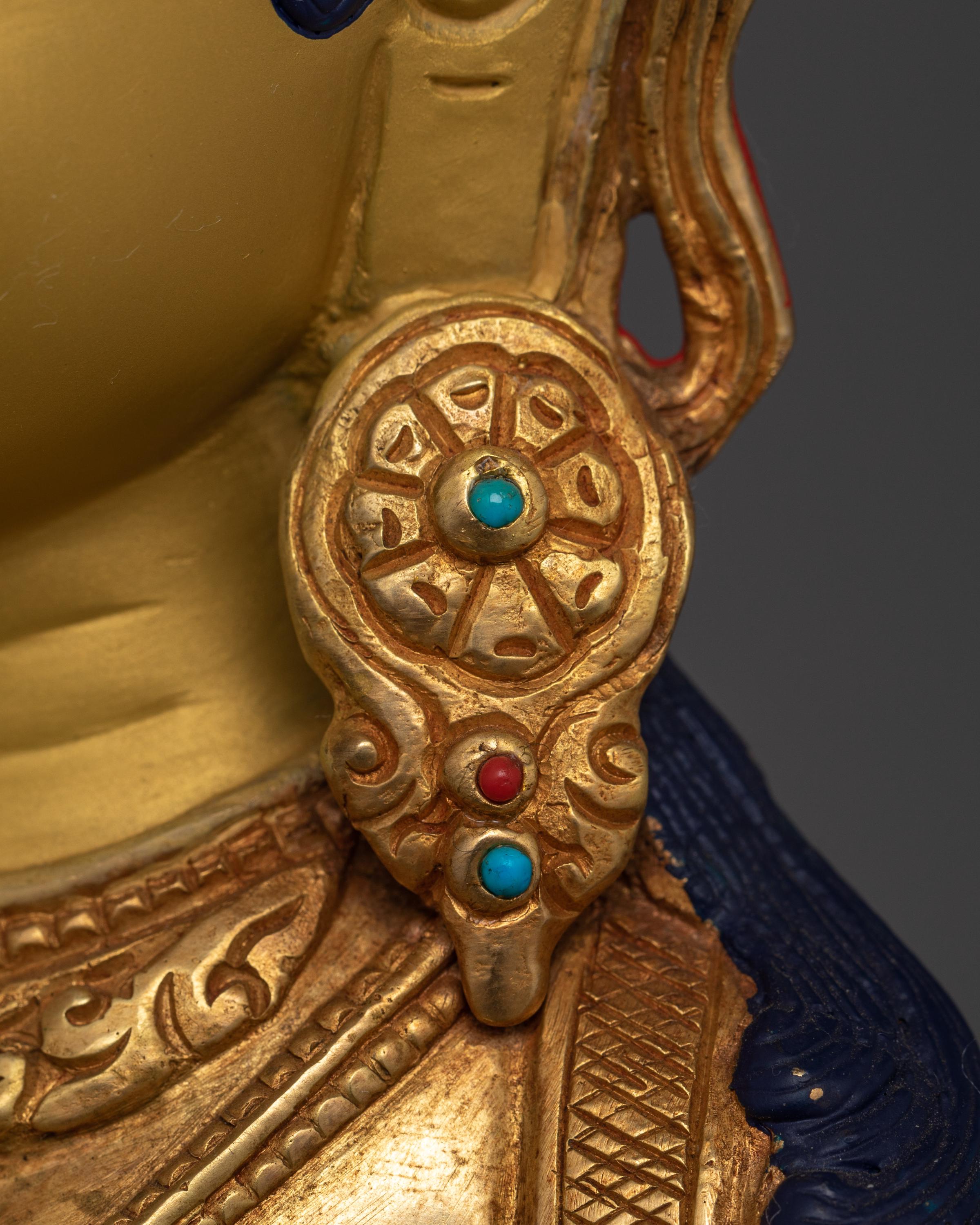Traditional Dukar White Umbrella Sculpture | 13.6 Inch 24K Gold Gilded ...