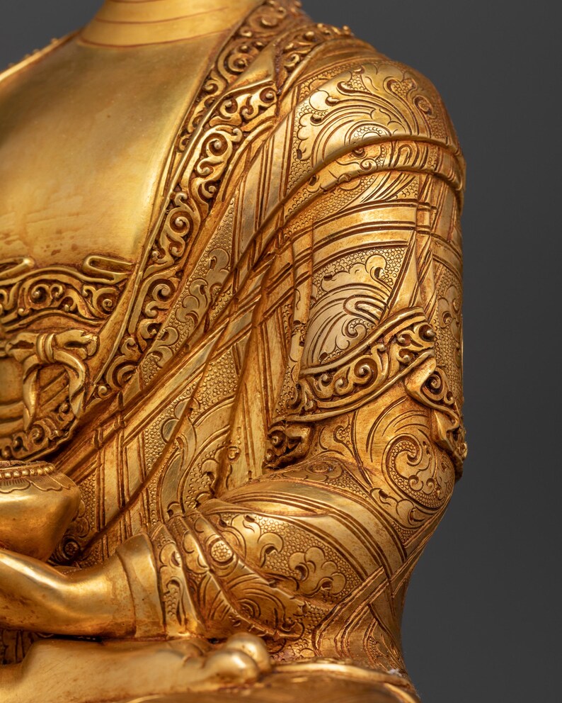 Shakyamuni Buddha the Dharma Teacher Statue | 24K Gold Gilded Figurine ...