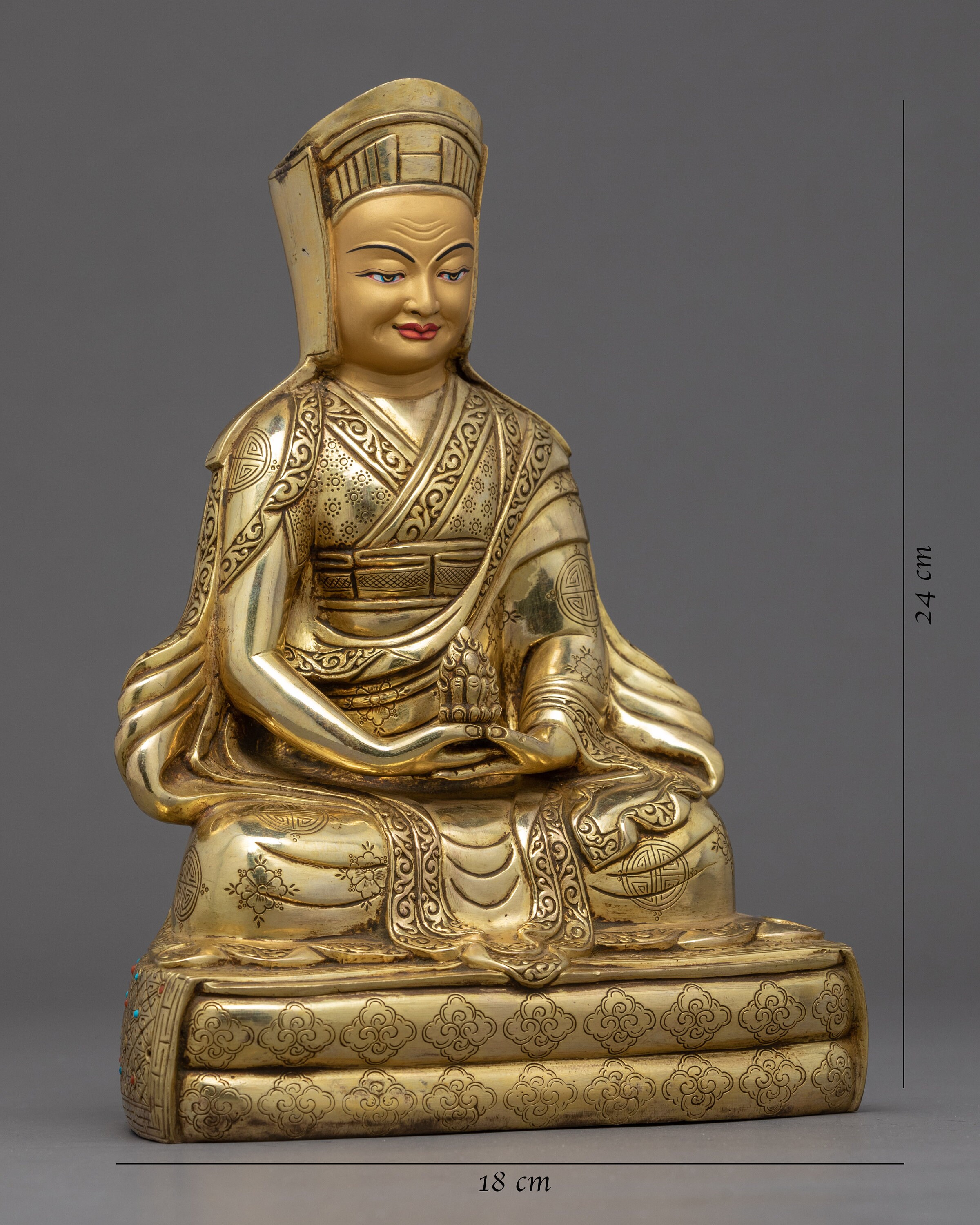 Milarepa | Marpha | Gampopa Statue | Tibetan Kagyu Masters Golden ...