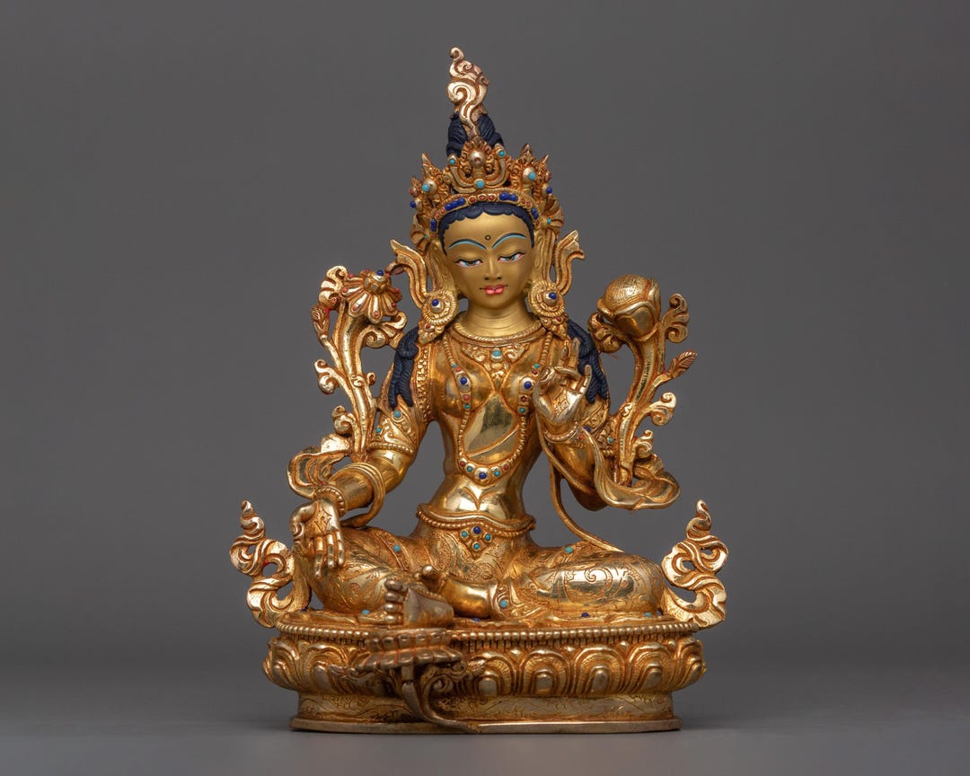 Statue of Princess Shyama Tara Statue | 24k Gold Gilded, Copper Body ...