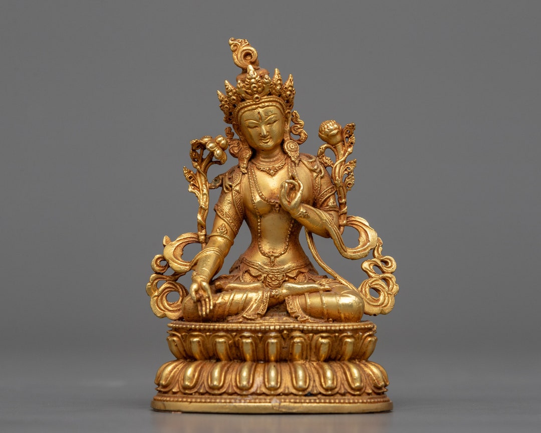 Gold Electroplated White Tara Statue – Tibetan Buddhist Healing Art - Etsy
