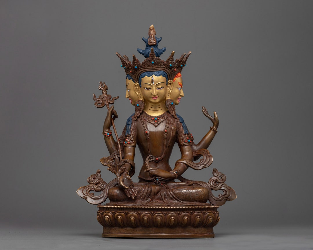 Amoghapasha "three Faces Bodhisattva" | Embodiment of Triple Wisdom ...