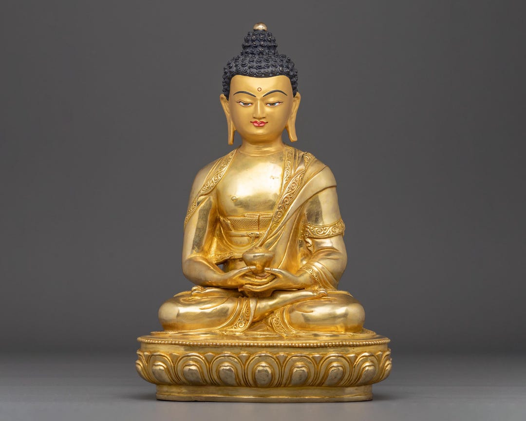 Golden Pure Land Buddha Amitabha Icon | Home Decor - Figurine for ...
