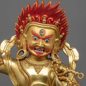 Vajrapani Sculpture in 24K Gold - Symbol of Protection and Power, Ideal ...