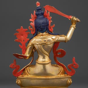 Beautiful Manjushri Wisdom Buddha Holding Flaming Sword | 24K Gold ...