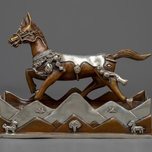 Palden Lhamo Sculpture in Traditionally Hand-crafted Oxidized Copper ...