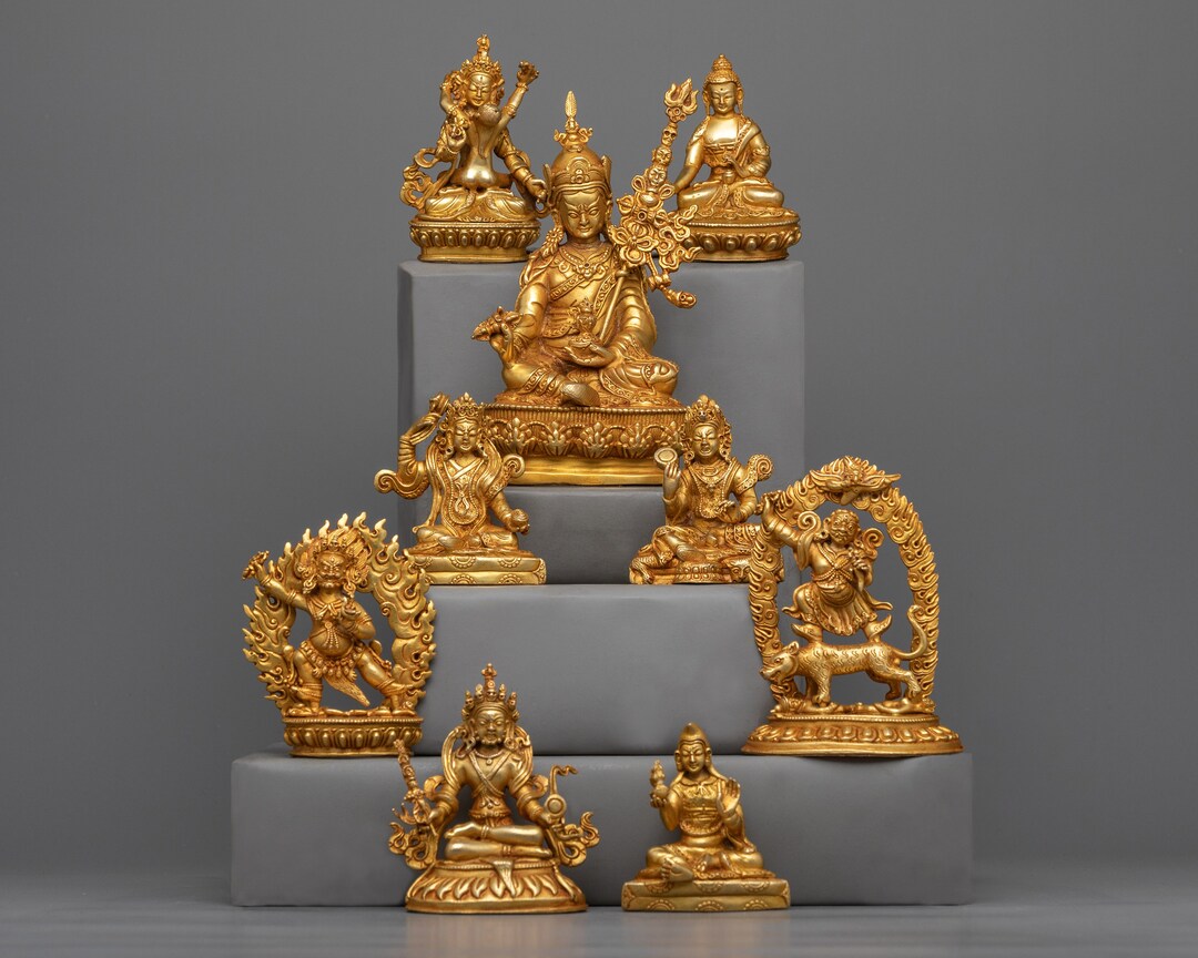 Sacred Ensemble: Guru Rinpoche and His 8 Manifestations 24K Gold ...