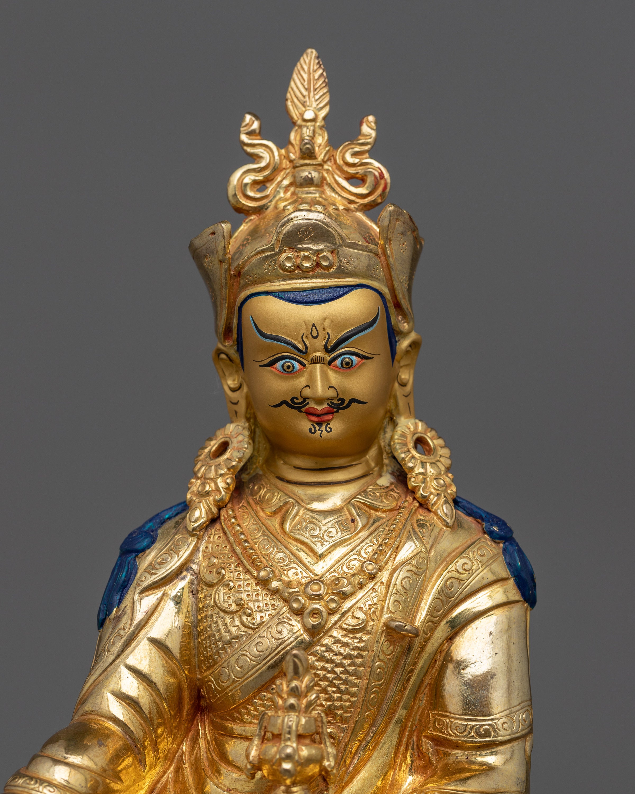 Padmasambhava Guru Rinpoche Rupa | 24k Gold Gilded 9 Inch Statue ...