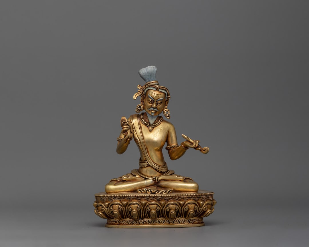 Padampa Sangye Statue 24K Gold Gilded | Antique Finish Premium ...