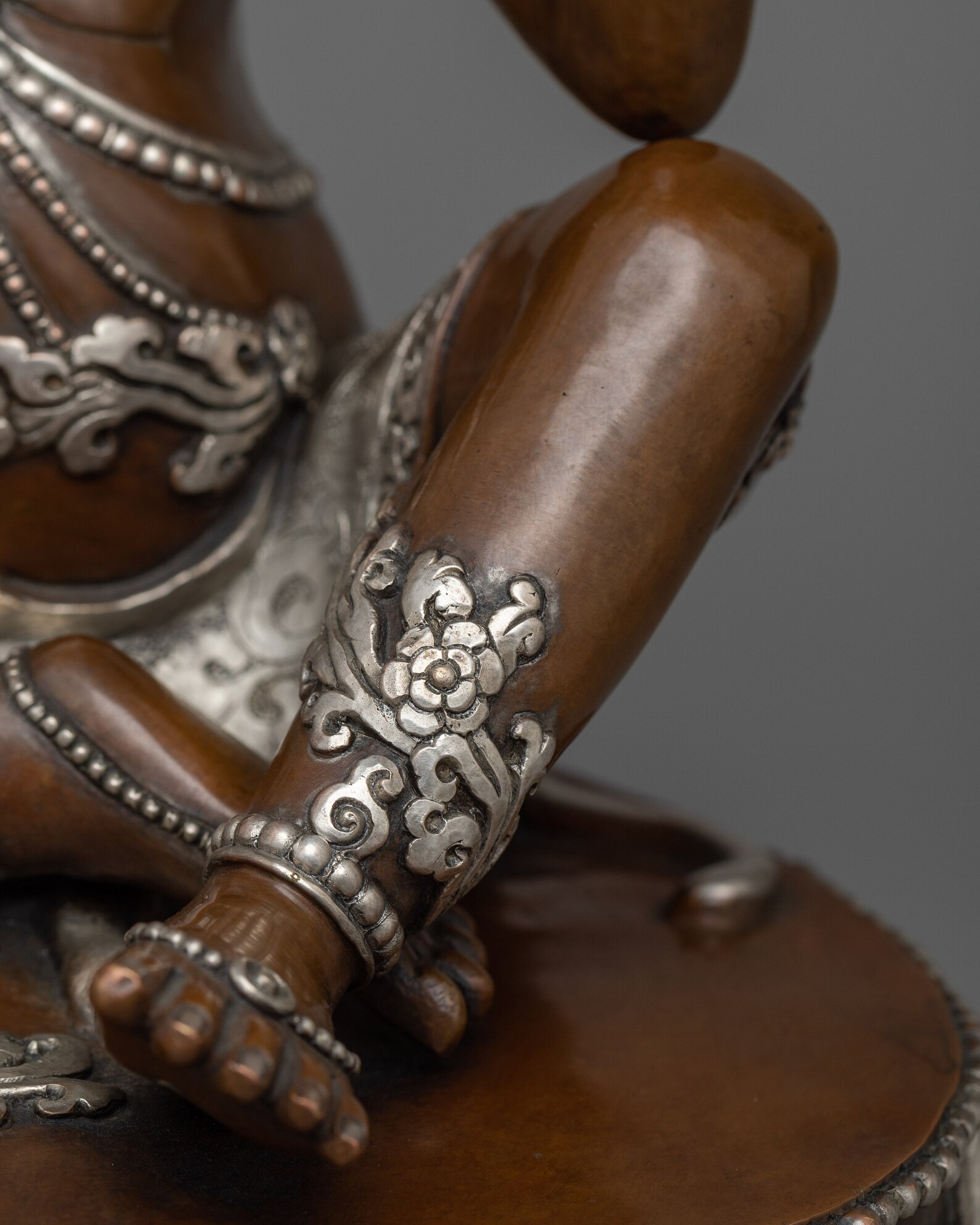 Virupa Virupaksa Statue, Buddhist Deity Figure, Silver Plated, Oxidized ...