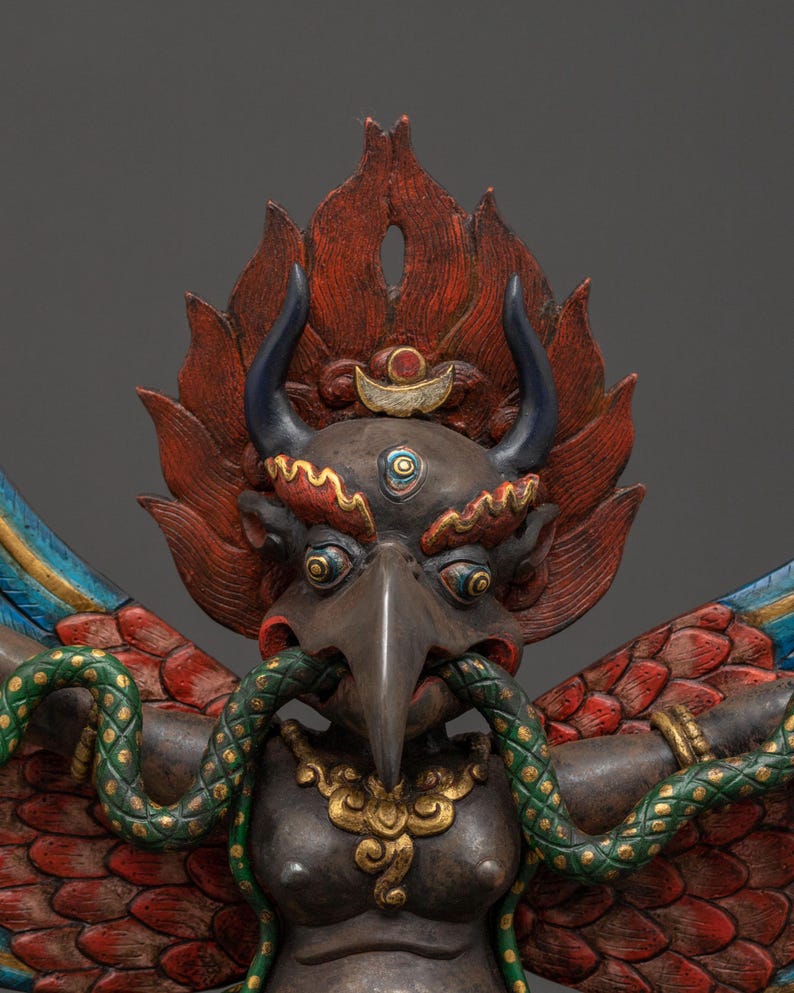 Garuda Fierce Protector Statue | Handcrafted Himalayan Sacred Sculpture ...