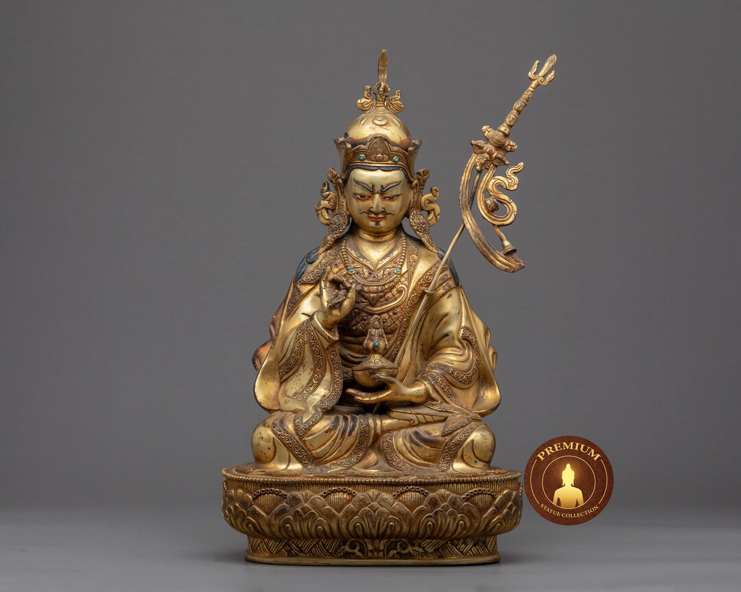 Lotus Born Padmasambhava Statue | Handmade Tibetan Figure of Guru ...