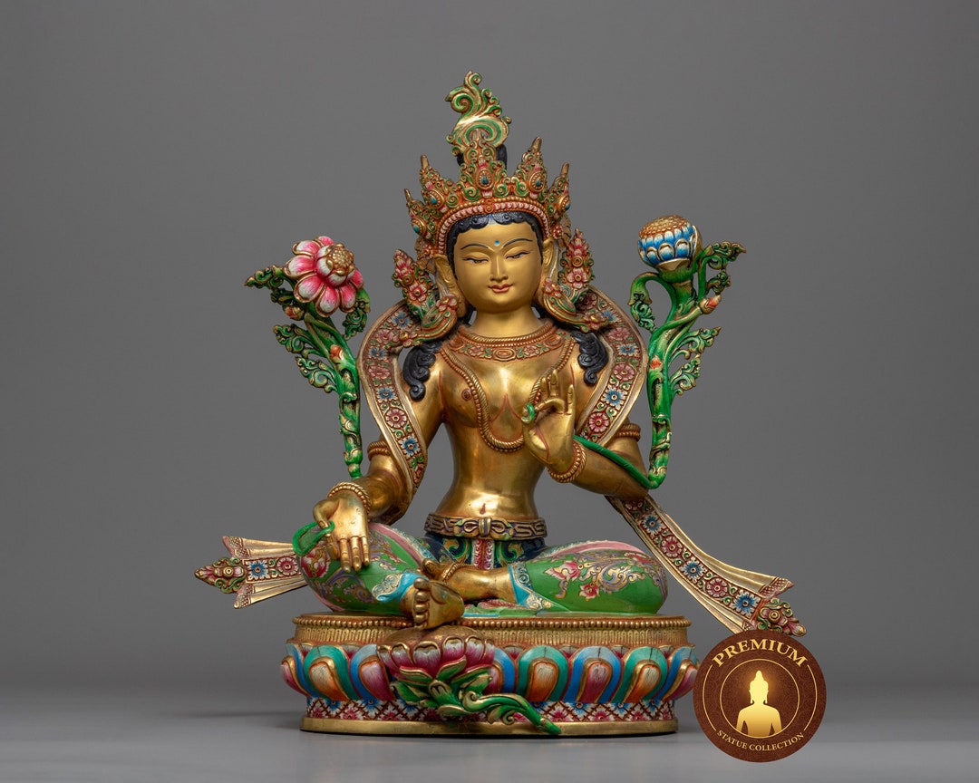 Green Tara Fine Hand-carved Statue | Female Compassionate Goddess ...