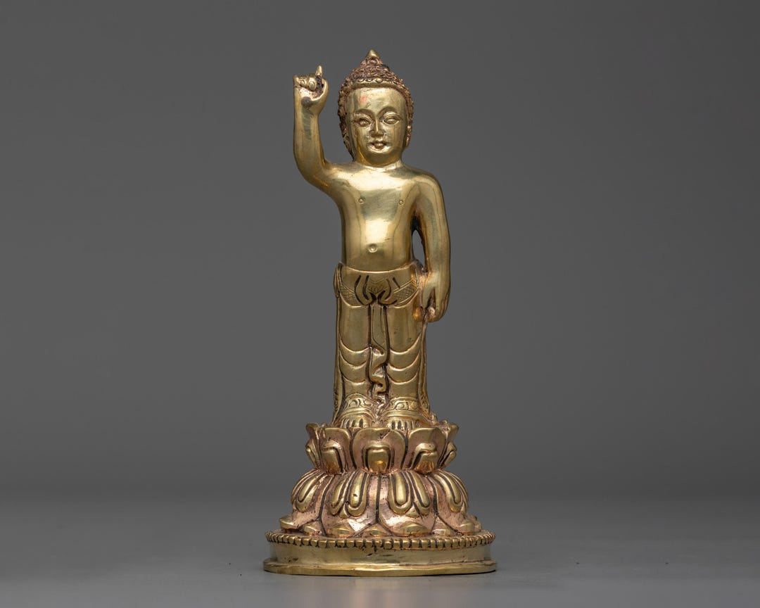 Standing Baby Buddha Statue Radiant Emblem of Wisdom Original Handmade ...