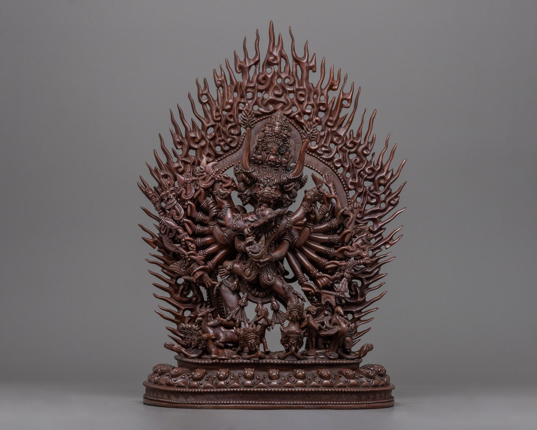 Yamantaka - the Defier of Death Sculpture in Oxidized Copper - Powerful ...