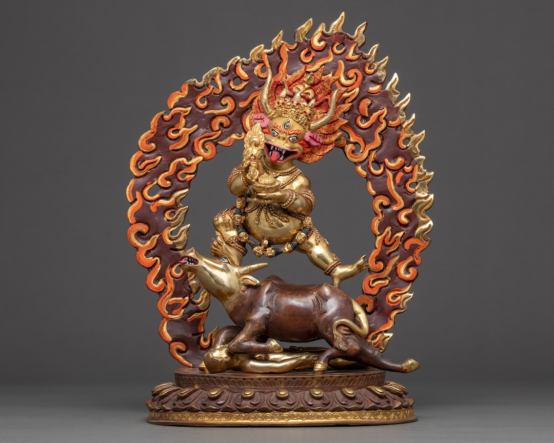 Yamantaka Statue | Handmade Buddhist Wrathful Deity of Yidam Standing ...