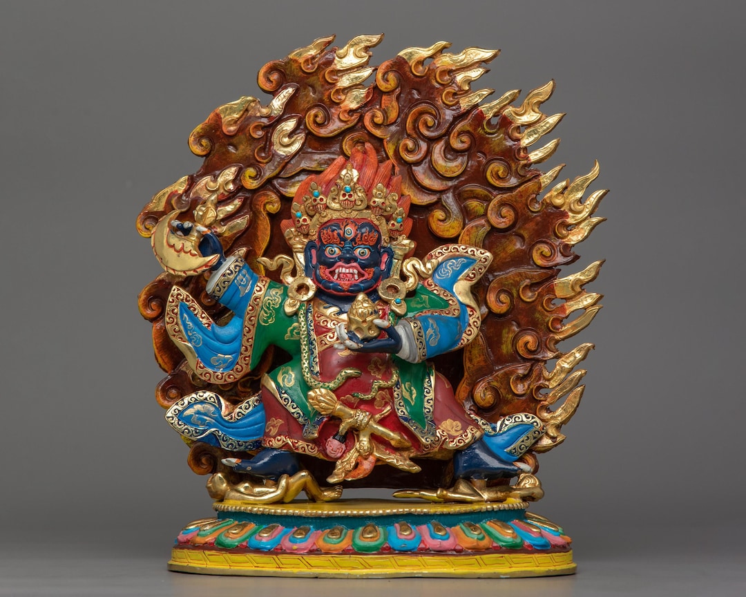 Buddhist Mahakala Bernakchen Wrathful Protector Deity | Handcrafted ...