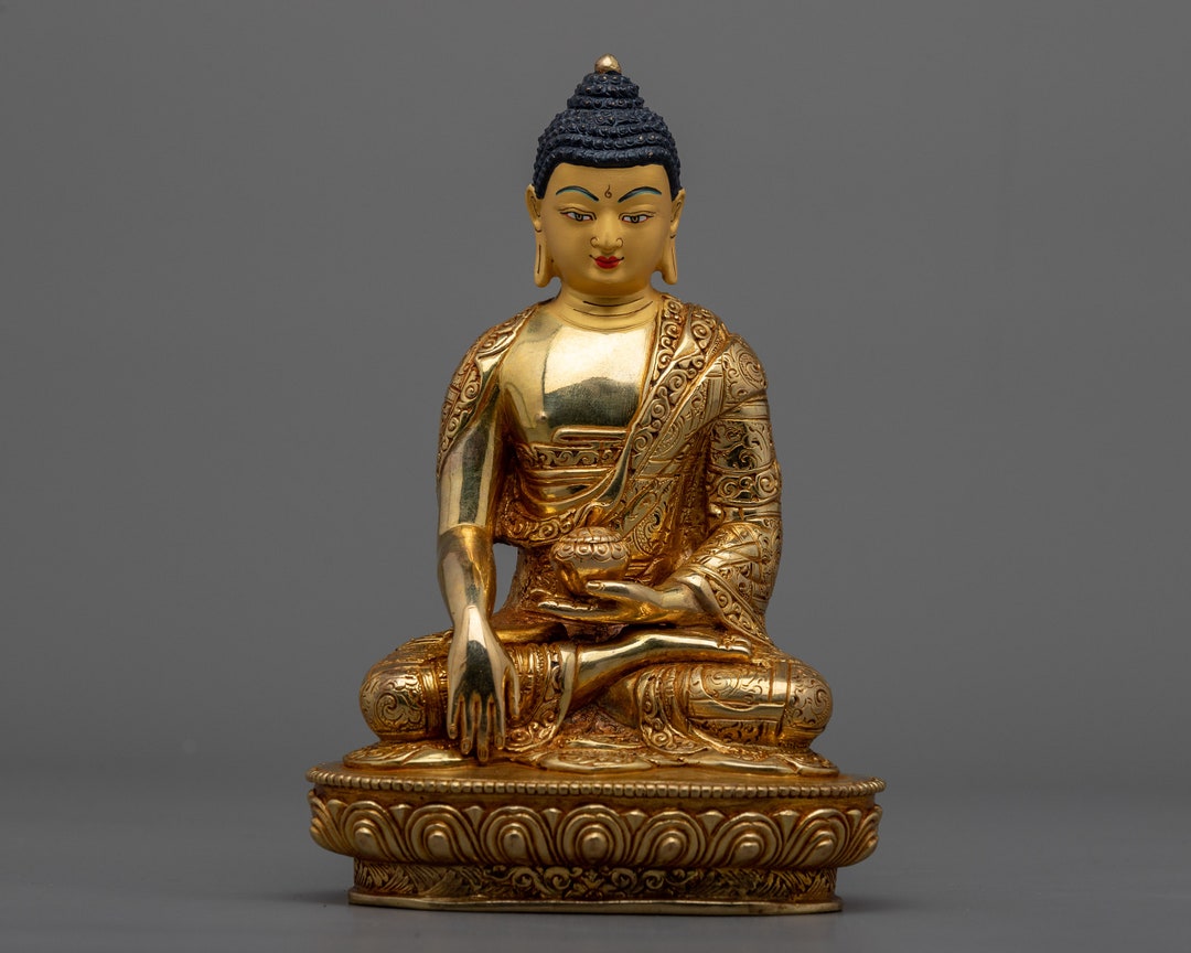 Handcrafted Buddha Gautama Statue - 24k Gold Gilded Masterpiece ...
