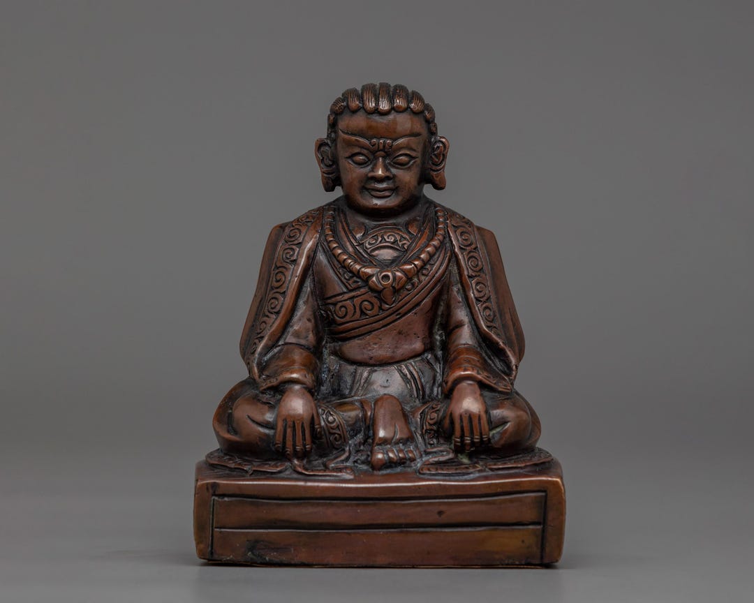 Himalayan Statue of Buddhist Guru Marpha 4.1” | Handcrafted Oxidized ...