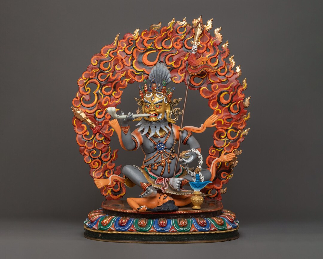 Beautiful Acrylic Painting Brahmanrupa Mahakala Statue | the Protector ...