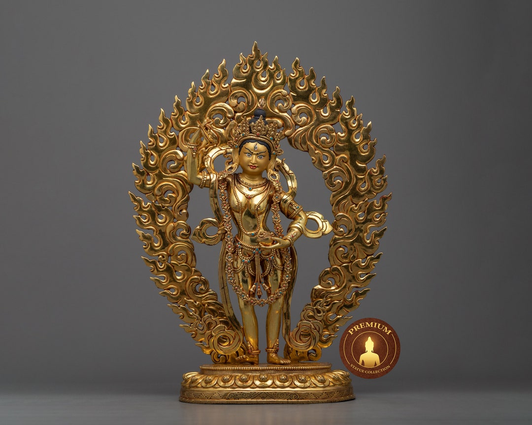 Handcrafted Yeshe Tsogyal Statue, 24kgold Gilded, Tibetan Buddhist Art ...