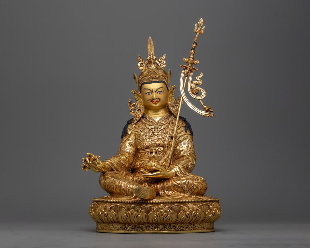 The Tantric Guru Rinpoche Gold-gilded Statue | Himlayana Traditionally ...