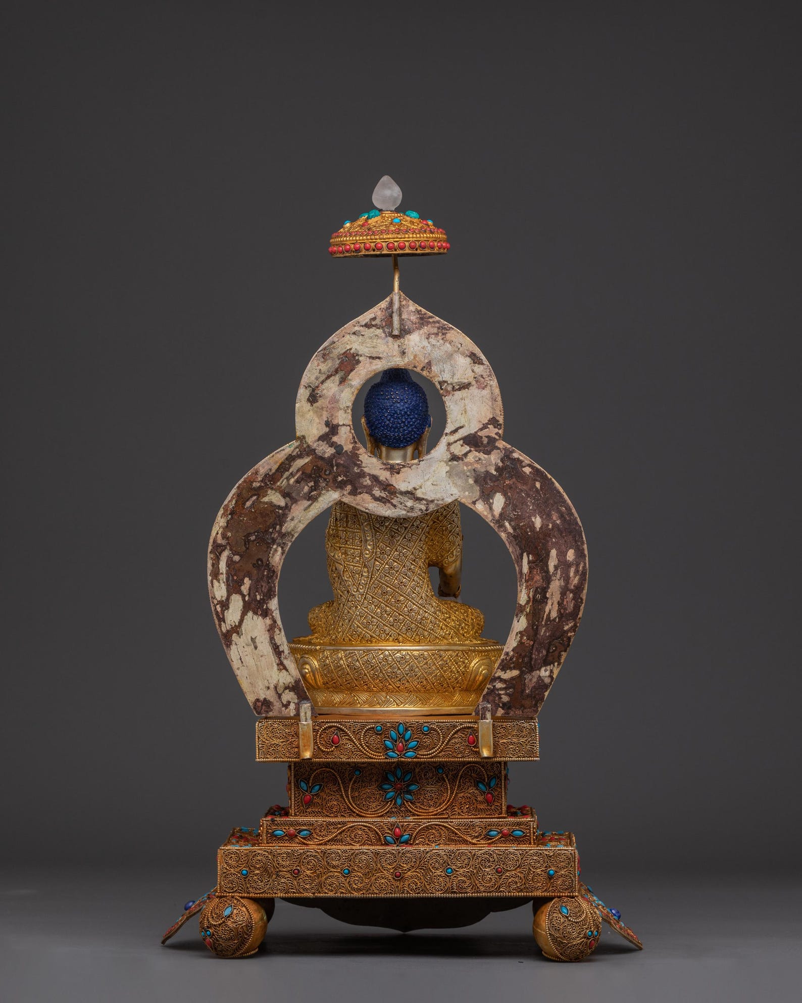Nepali Handmade Shakyamuni Buddha on Throne | Imbibe Serenity | Made in ...