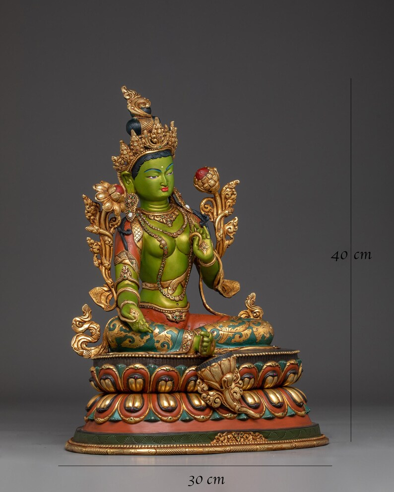 Handcrafted Buddhist Art of Green Tara | Embodiment of Fearless ...