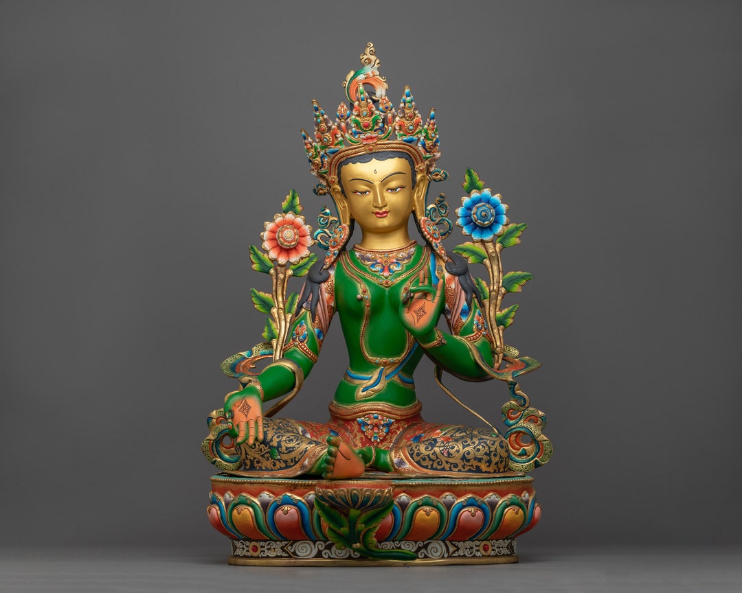 Tinct Green Tara Statue | Symbol of Compassion and Protection ...