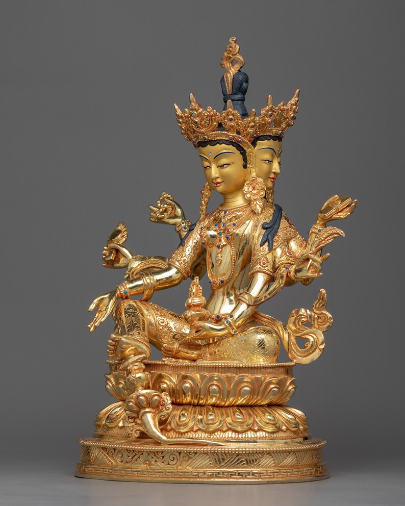 Wealth Deity Vasudhara Sculpture - Traditionally Hand-crafted Goddess ...