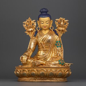 Yeshe Lama Jigme Lingpa Statue 24K Gold Gilded Copper Buddhist ...