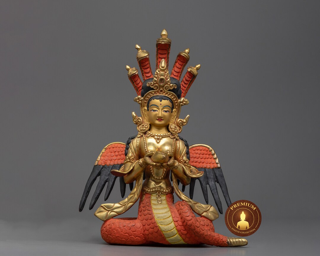 Naag Kanya Beautiful Statue – 24k Gold Gilded on Copper, Handcrafted in ...