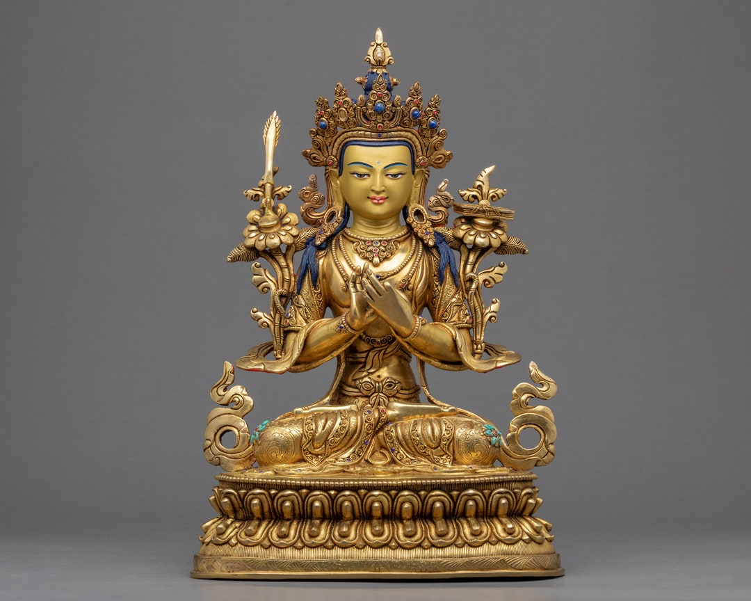 Prince Manjushri Statue | Authentic Hand-sculpted Figurine of Monju ...