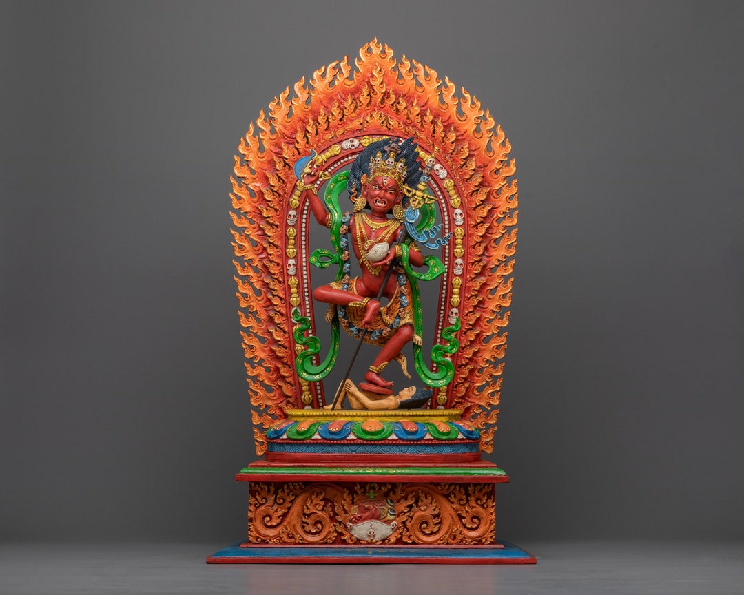 Hand-carved Wooden Dorje Phagmo Statue - Authentic Craftsmanship ...