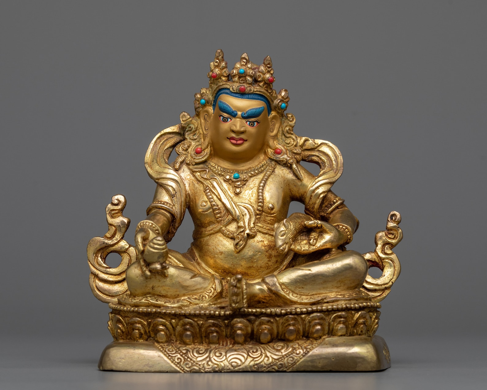 Dzambala Statue - Copper Crafted Beacon of Abundance | Gilded Symbol of ...