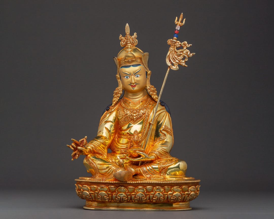 Master Guru Rinpoche Statue - 24k Gold Gilded Divine Figure | Sacred ...