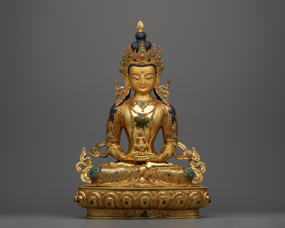 Triple Layered Gold Aparamita Statue - 3D Embossed Nepalese ...