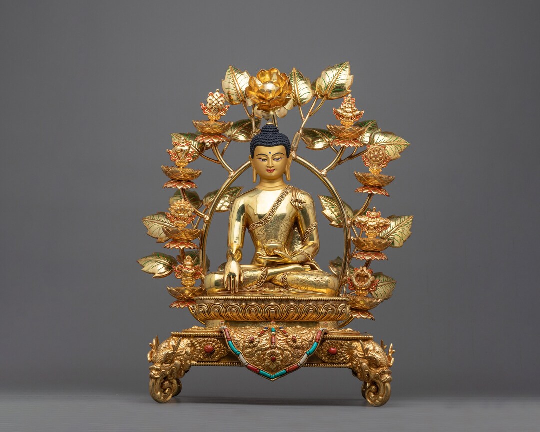 Shakyamuni Buddha Gold Gilded Figure Experience Divine Radiance and ...
