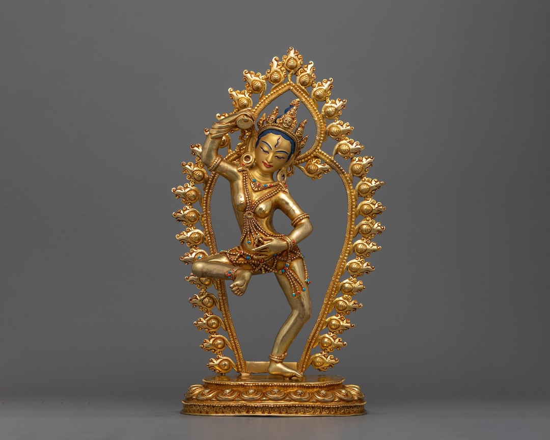 Dakini Machig Labdron Statue 13.6 Inch 24K Gold Gilded Copper Body ...