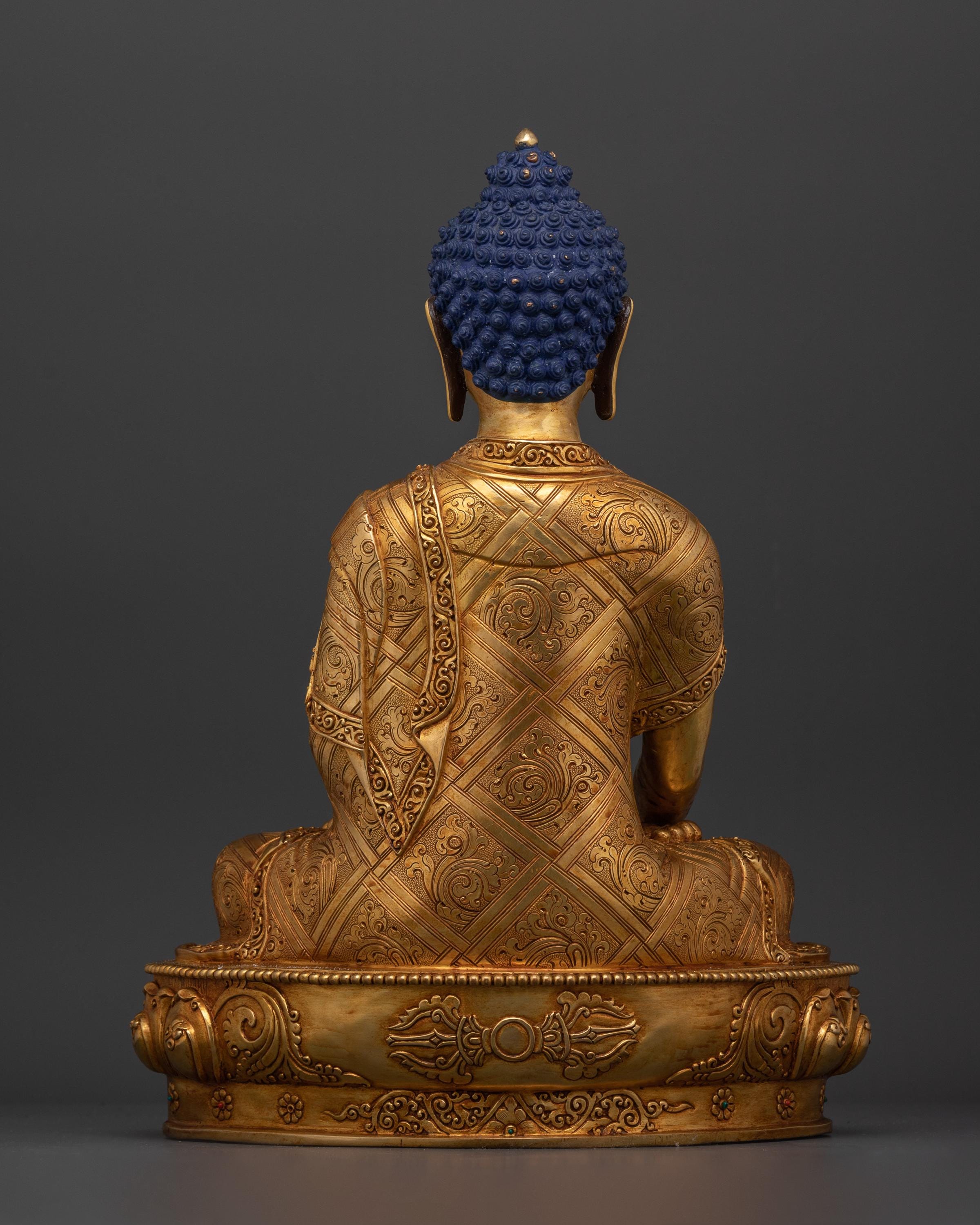 Shakyamuni Buddha the Dharma Teacher Statue | 24K Gold Gilded Figurine ...