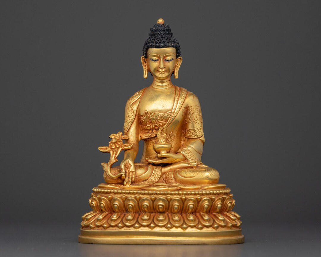 The Medicine Buddha of Healing for Shrine, Altar, and Dharma | 24K Gold ...
