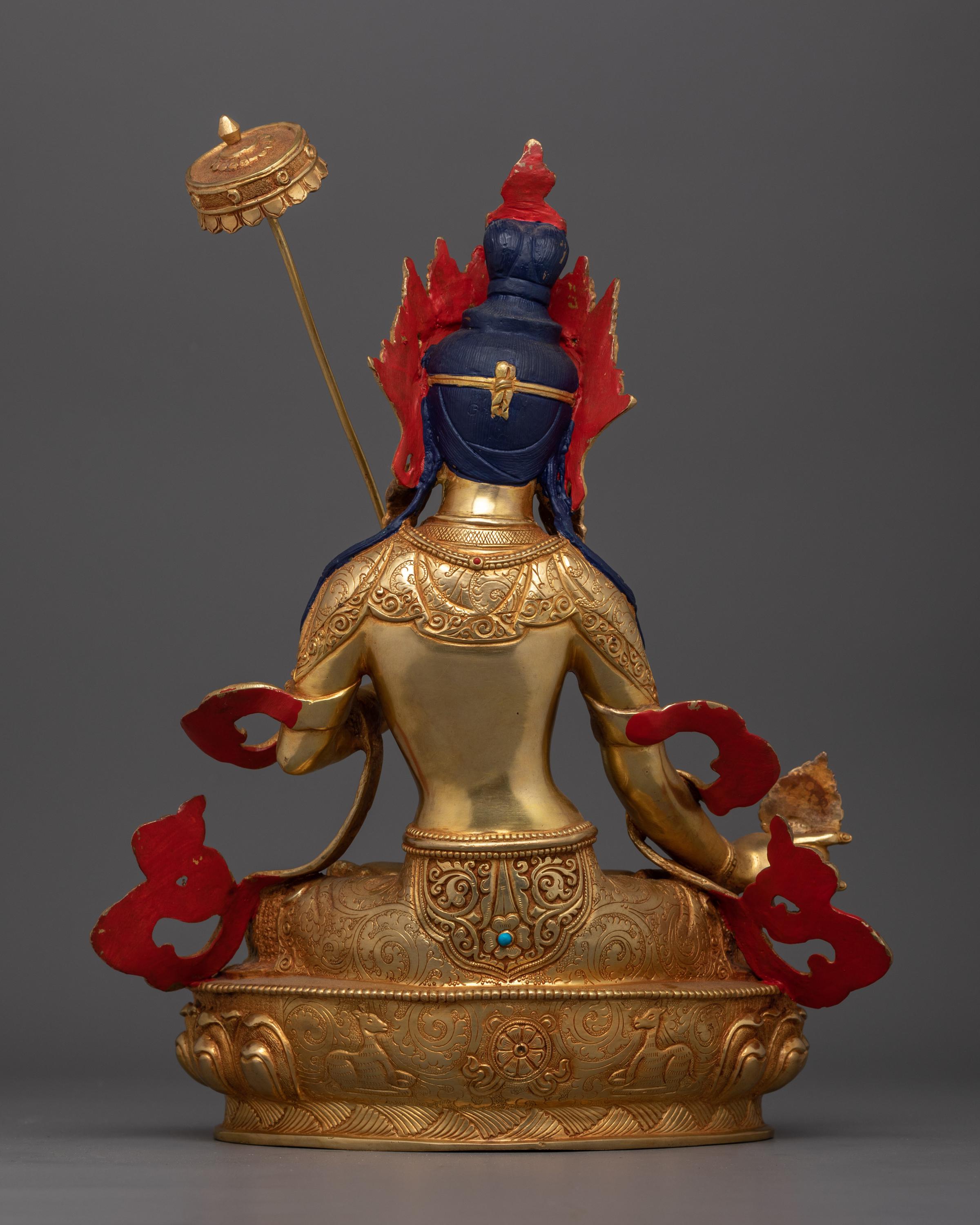 Traditional Dukar White Umbrella Sculpture | 13.6 Inch 24K Gold Gilded ...