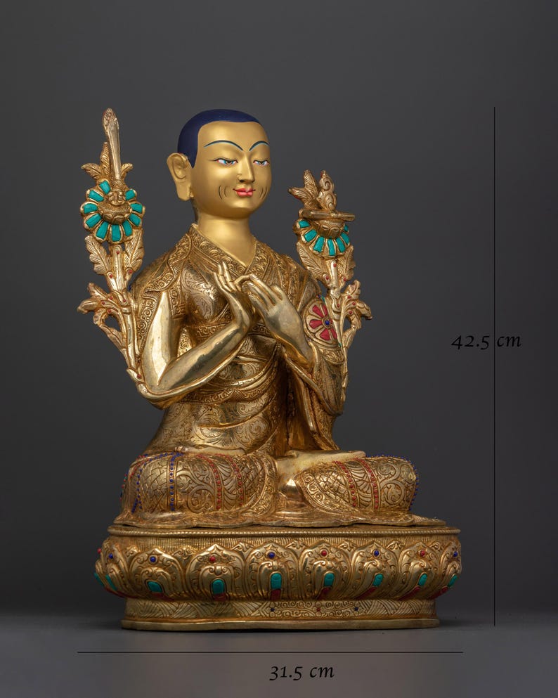 Gelug Guru Je Tsongkhapa Statue | Nepalese Handcrafted Elegance in ...