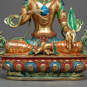 Ksitigarbha Bodhisattva Copper Statue - 24k Gold Adorned, Earth Store ...