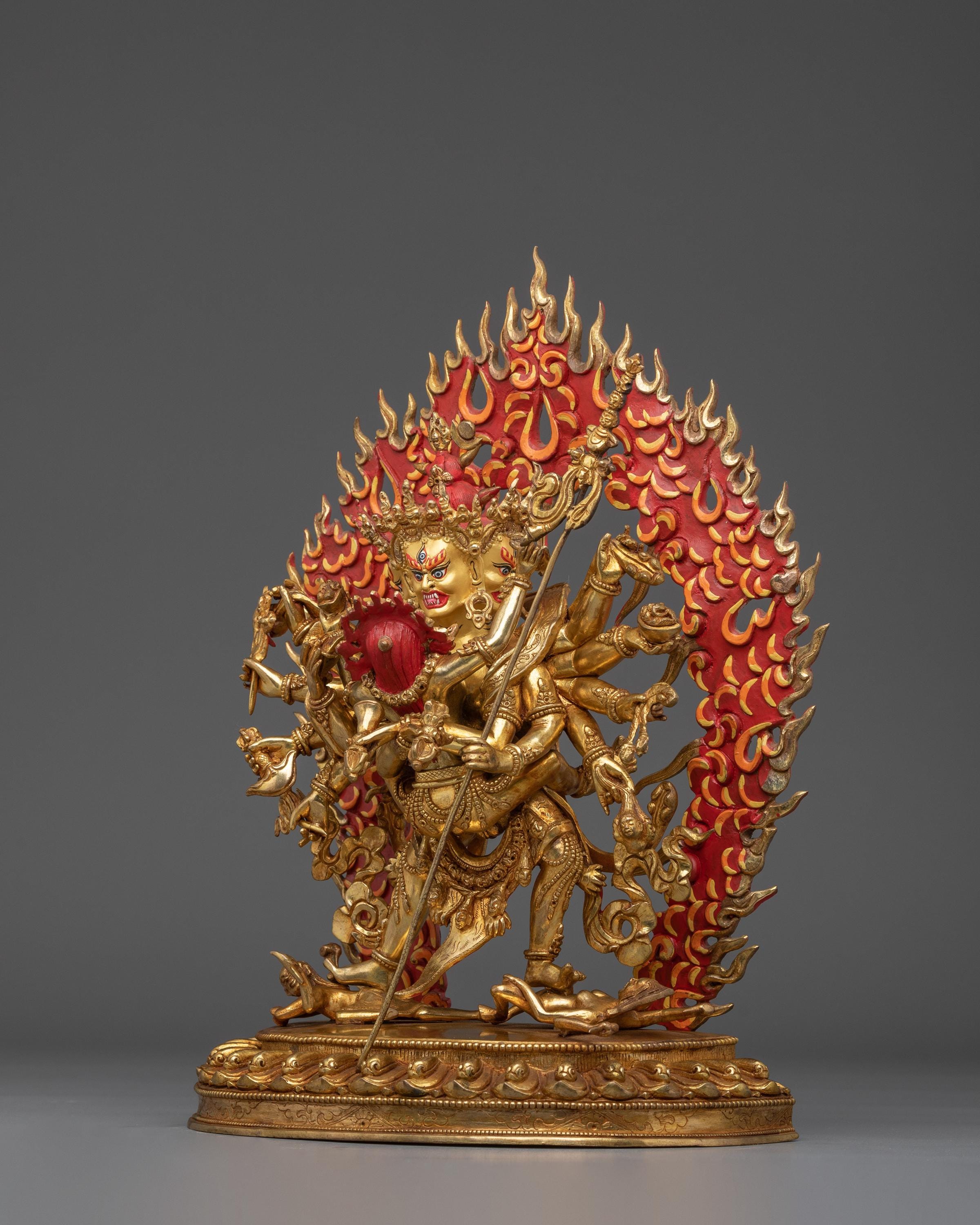 24K Gold Gilded Chakrasamvara Statue | Gold Gilded Tantric Copper Deity ...