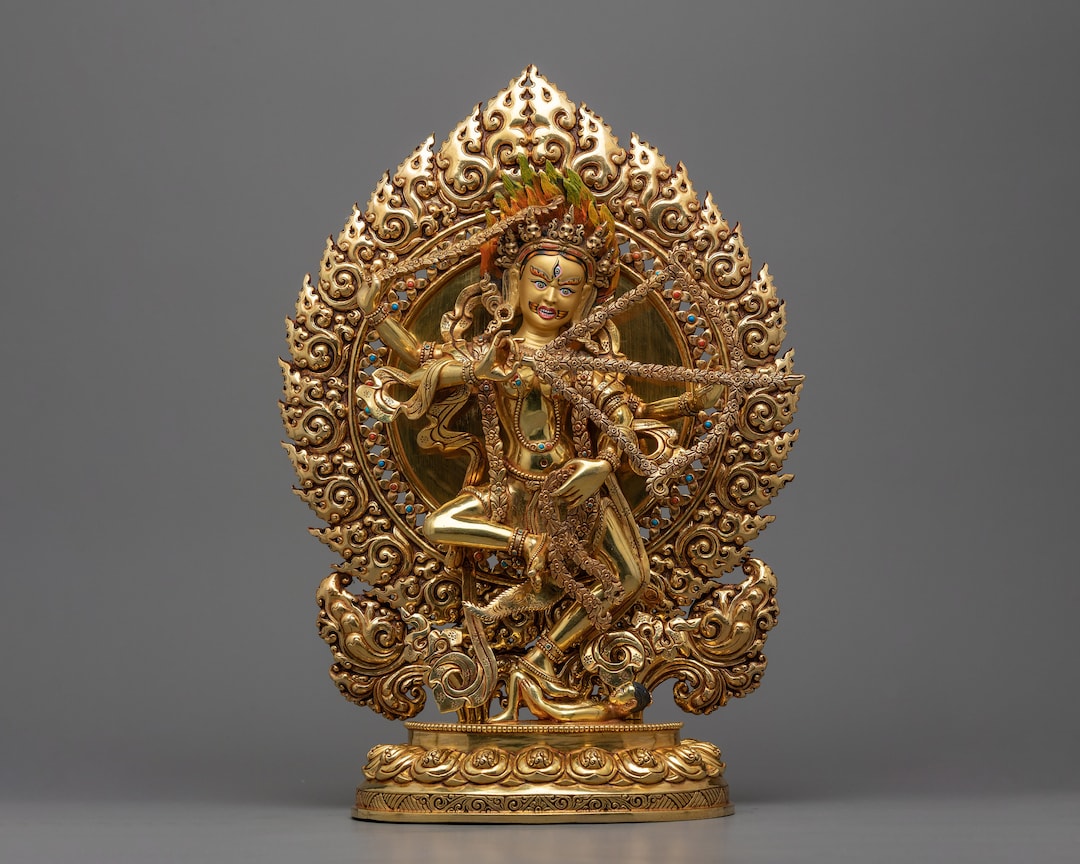 Beautiful Kurukulla Statue - Triple-layered 24K Gold Gilded, Goddess of ...